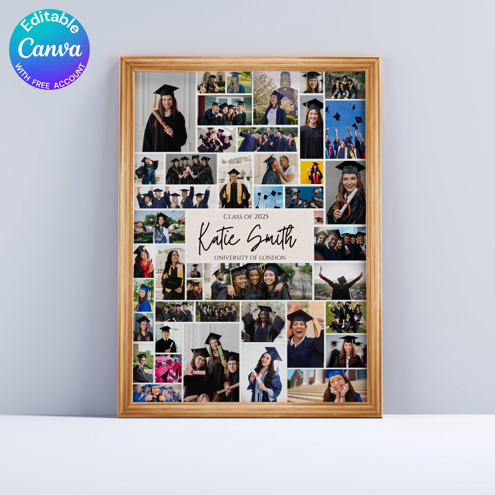 Graduation Collage Template, Photo Board Display, Senior Keepsake ...
