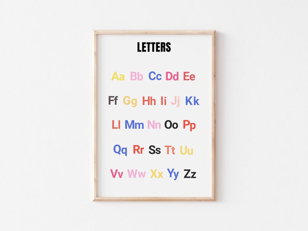 Rainbow Alphabet Poster,chart Print, Prenursery Print, Educational Wall ...