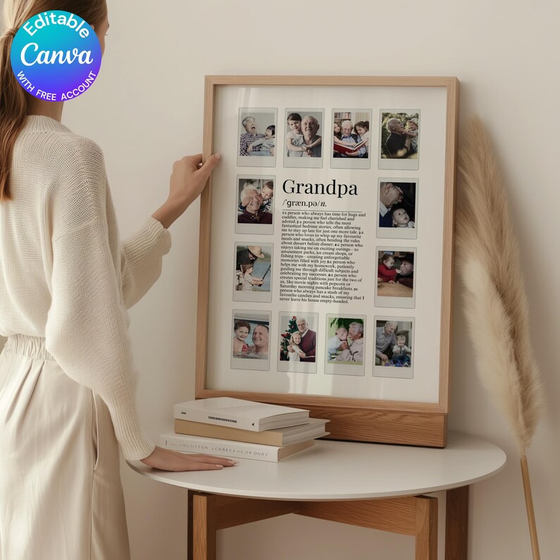 Grandpa Definition Template Customizable & Printable Photo Collage ...