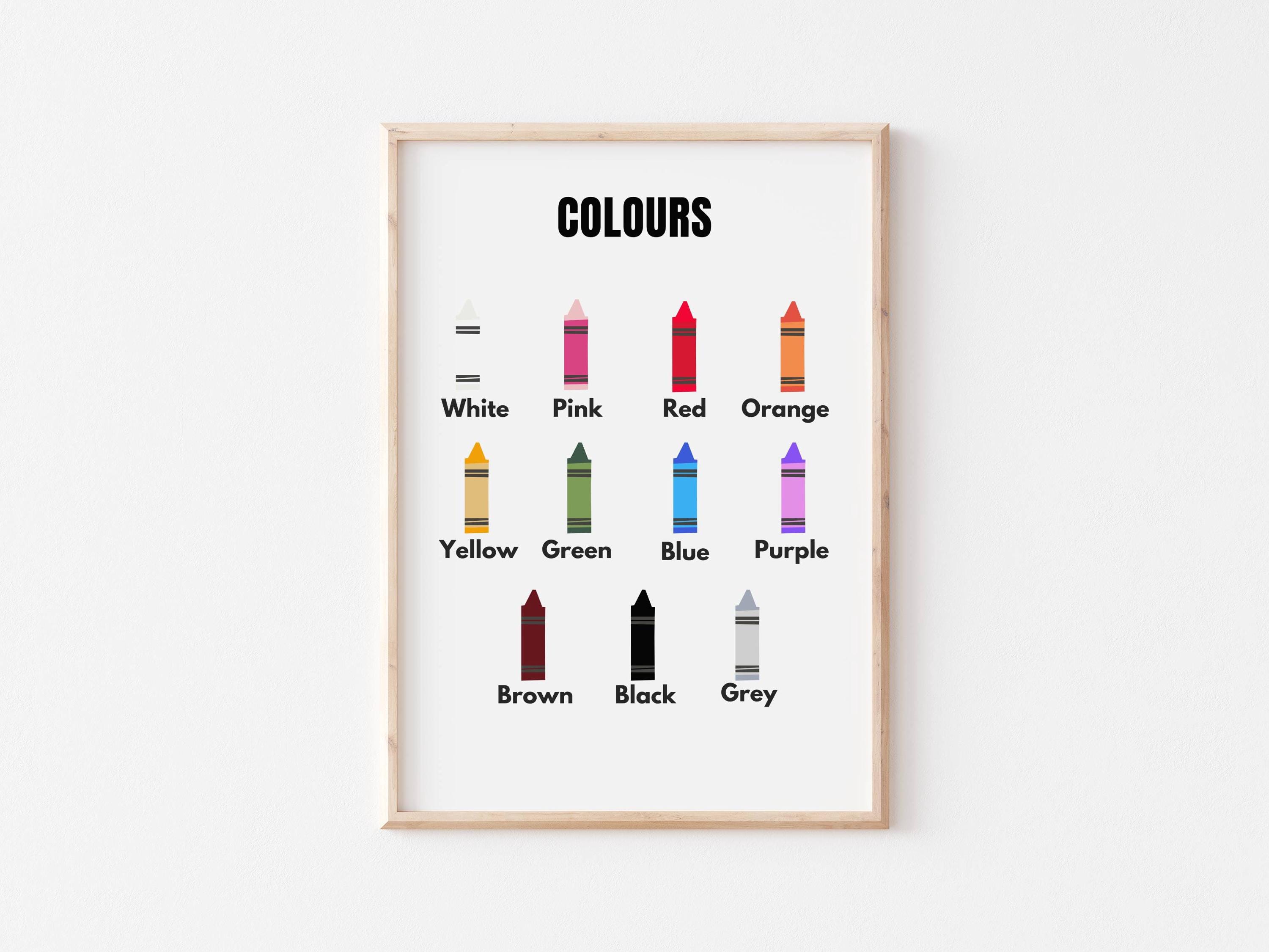 Colors Educational Poster, Montessori Poster, Learn Colors, Classroom ...
