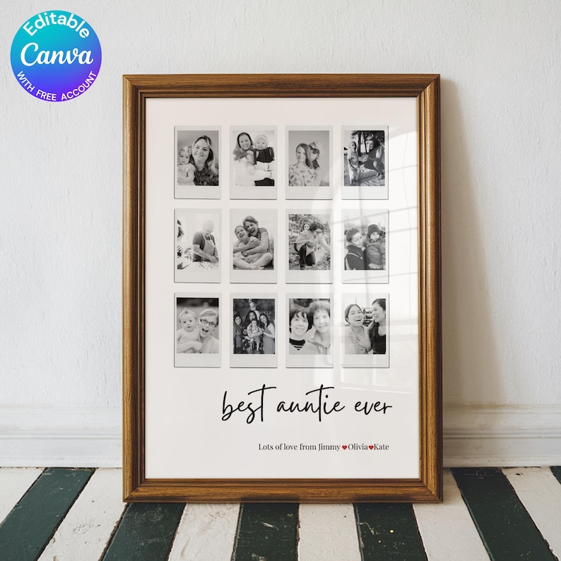 Auntie Photo Collage, Auntie Prints, Personalized Auntie Photo Prints ...