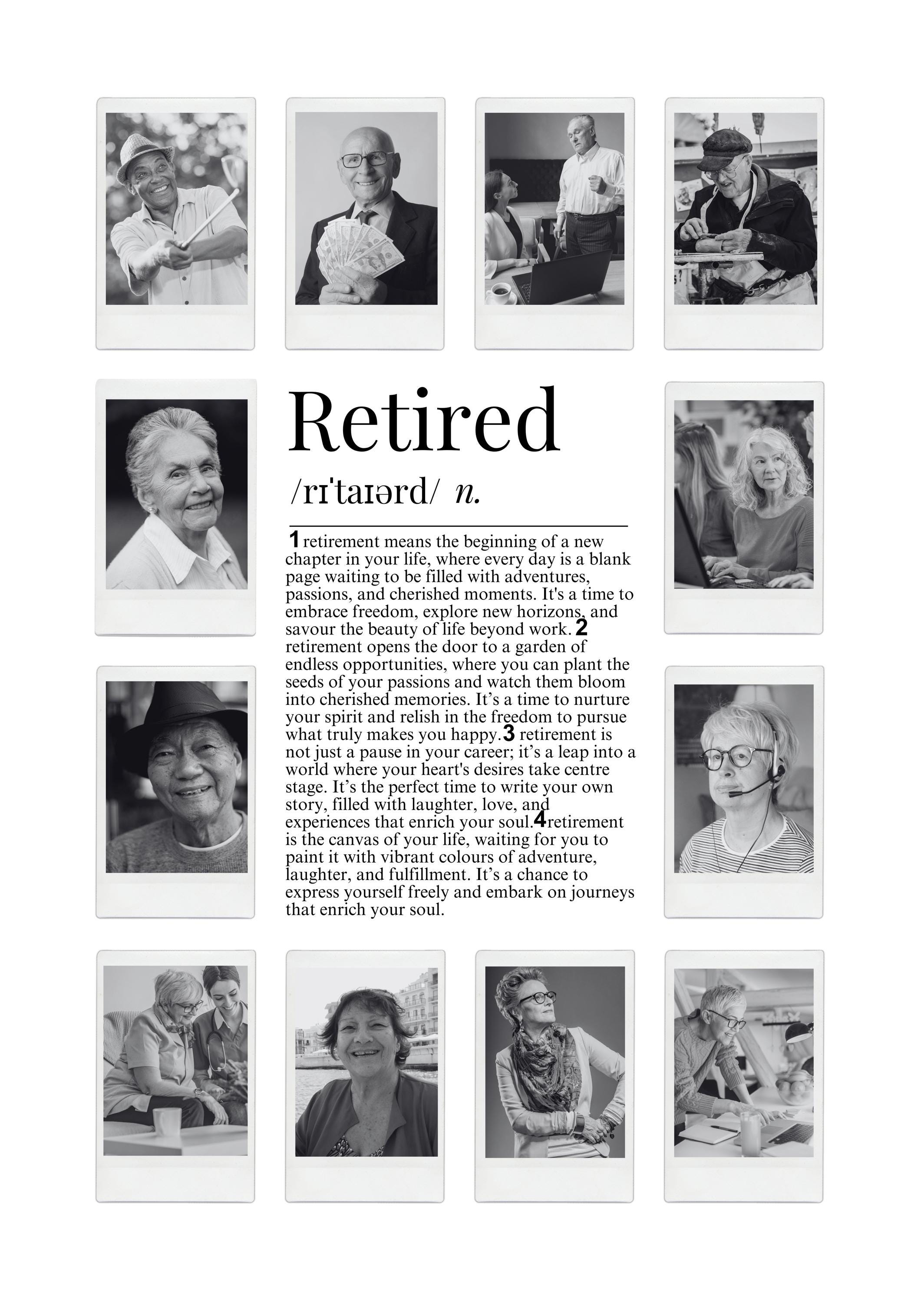 Custom Retired Photo Collage Boss Coworker Gift Retirement for Grandpa ...