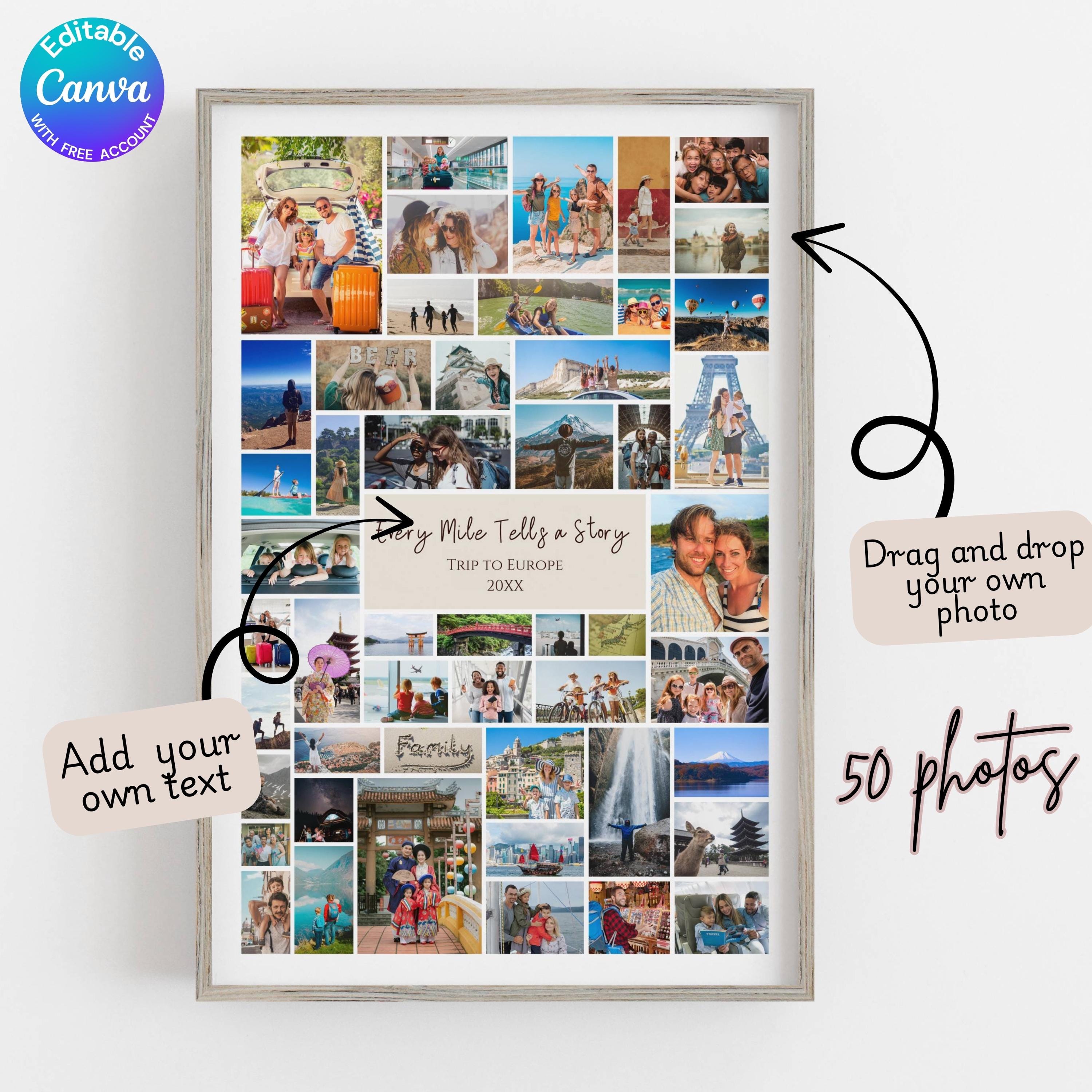 Personalised Travel Memories Photo Collage, Holiday Photo Print ...