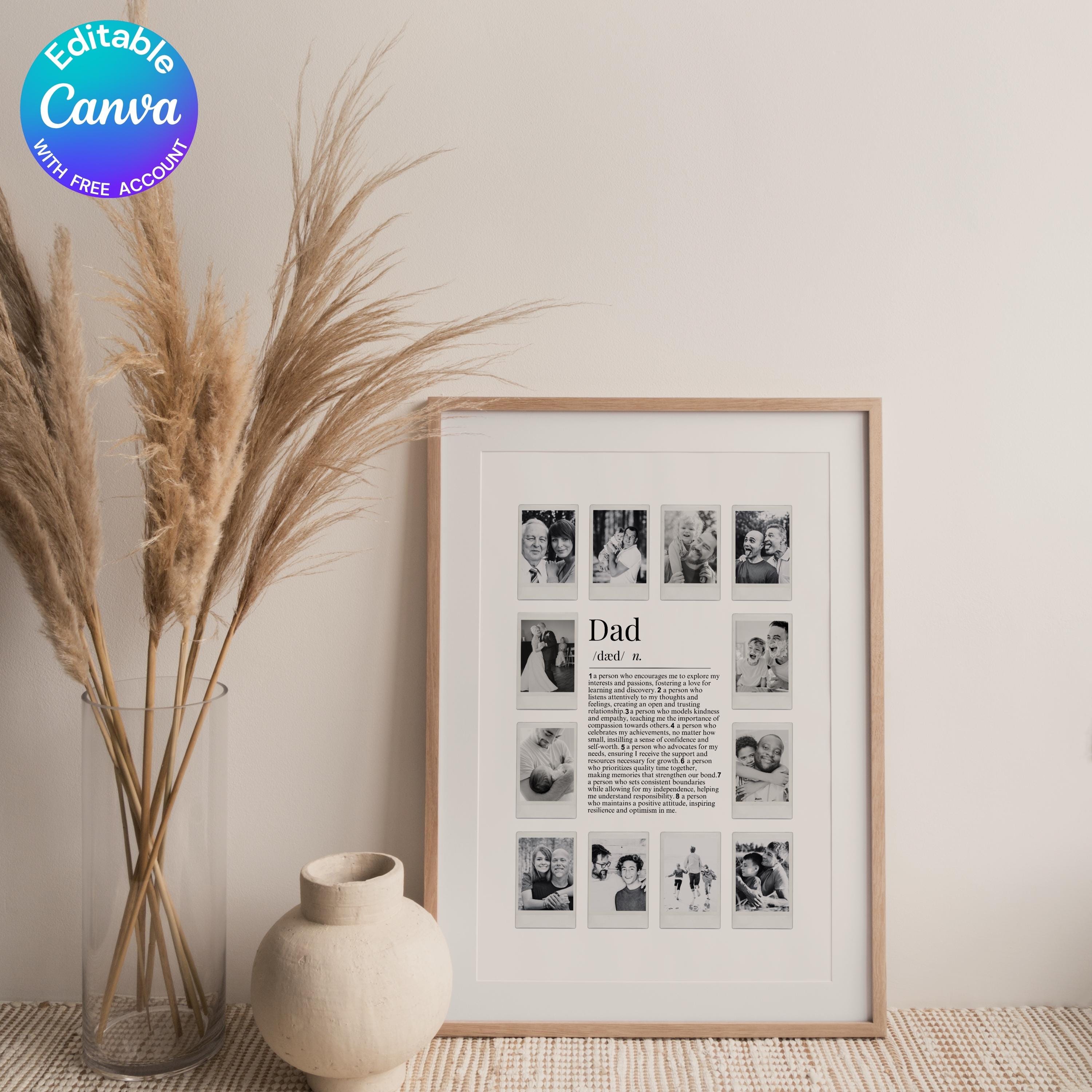 Dad Definition Template. Customizable & Printable Photo Collage Father ...