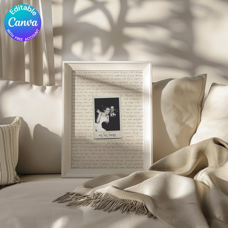 Custom Polaroid Photo Collage Template First Wedding Anniversary Gift ...