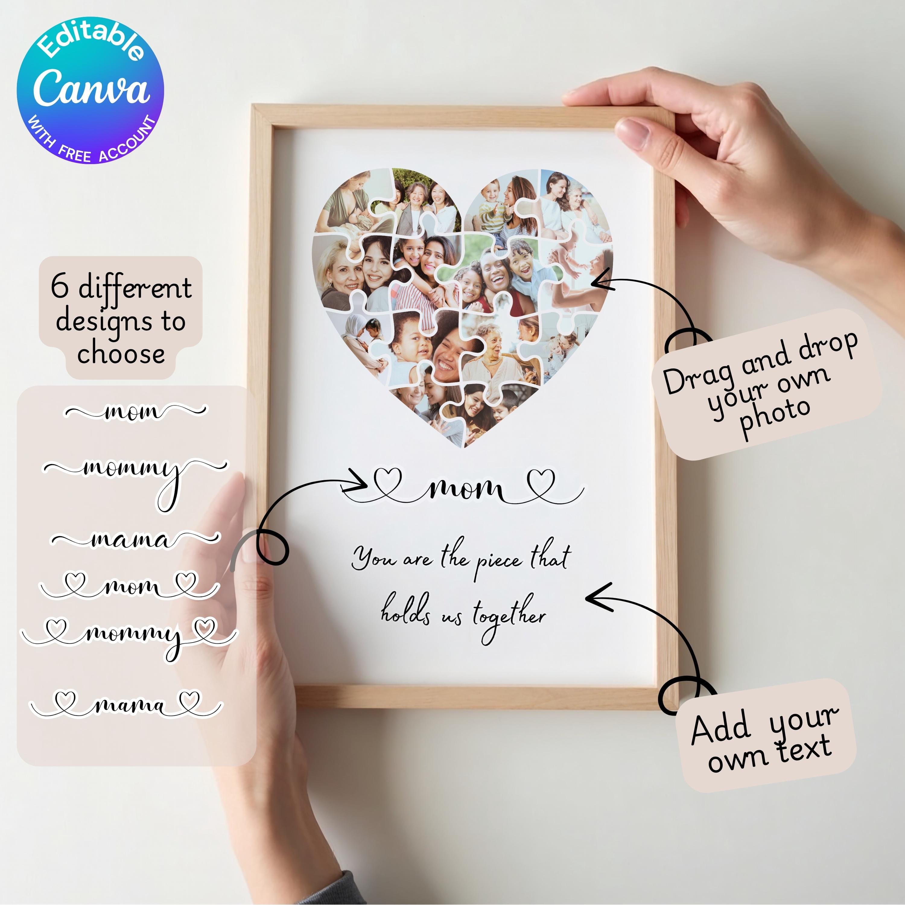Custom Mum Photo Collage TEMPLATE, Gift for Mother, Mother's Day Gift ...