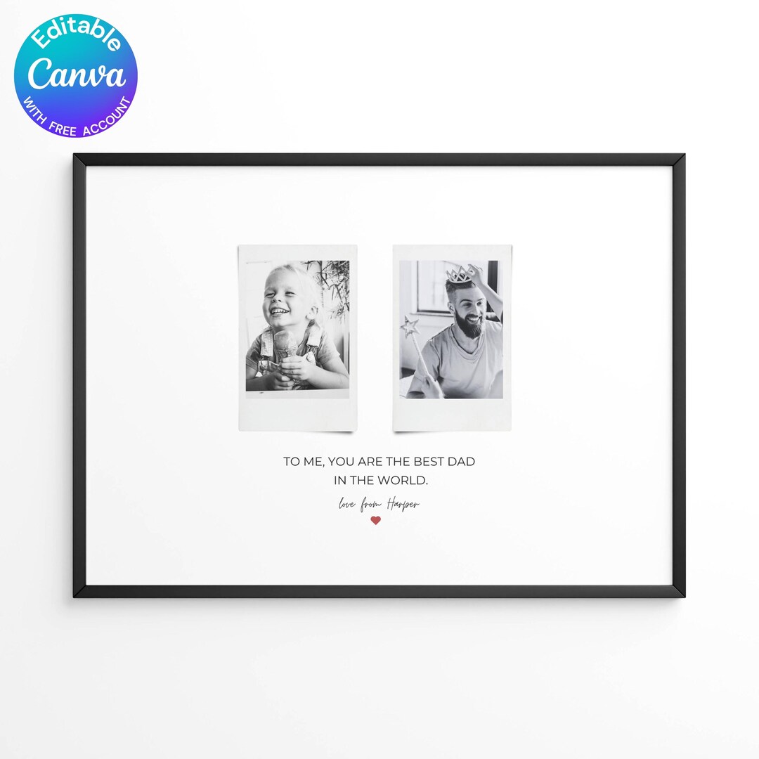 Dad Photo Collage Fathers Day Gift Canva Photo Collage Personalized Dad ...