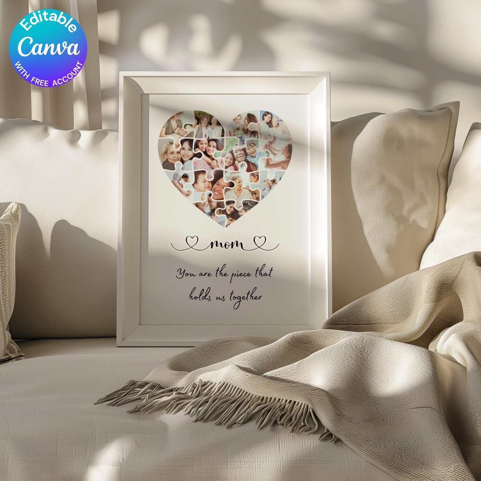 Custom Mum Photo Collage TEMPLATE, Gift for Mother, Mother's Day Gift ...