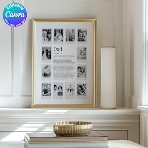 Dad Definition Template. Customizable & Printable Photo Collage Father ...