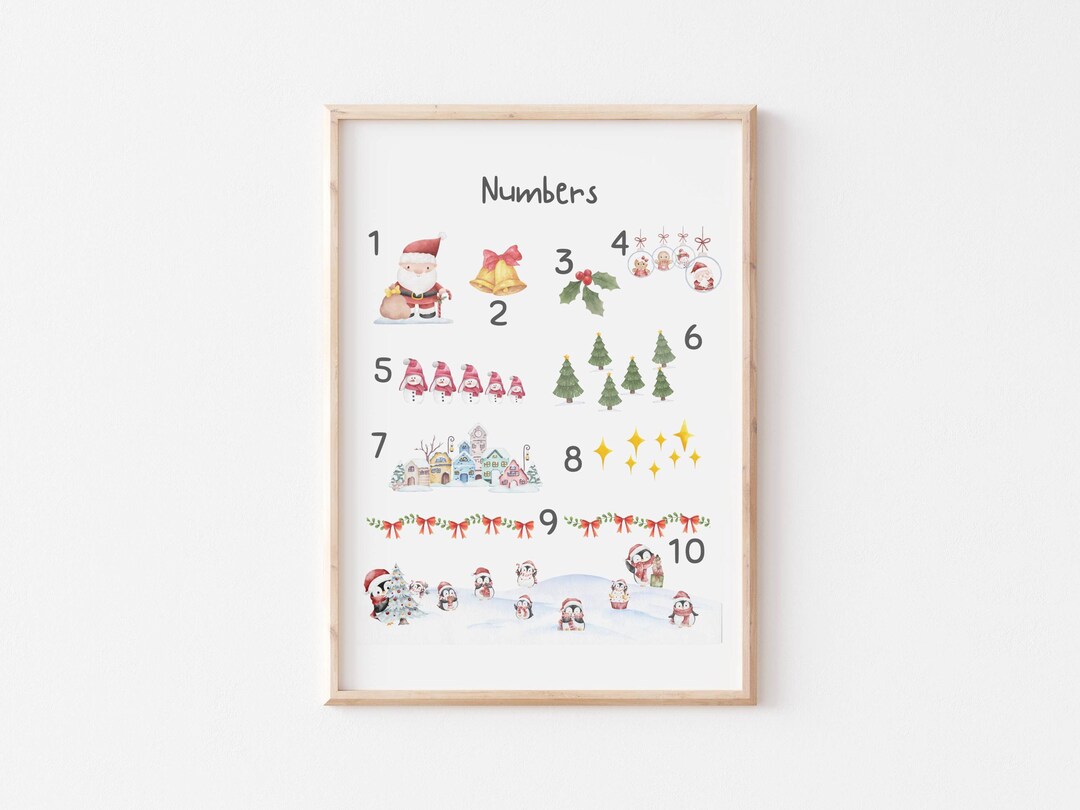 Counting Number Poster Numbers 1 to 10 Nursery Decor Numbers 1 - 10 ...