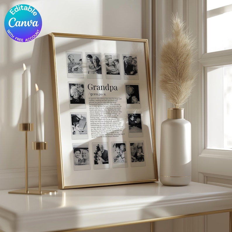 Personalised Grandpa Photo Collage Gramps Photo Prints Photo Collage ...