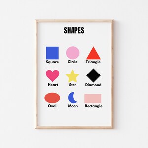 Educational Posters Set of 6: Alphabet, Numbers, Shapes (digital ...