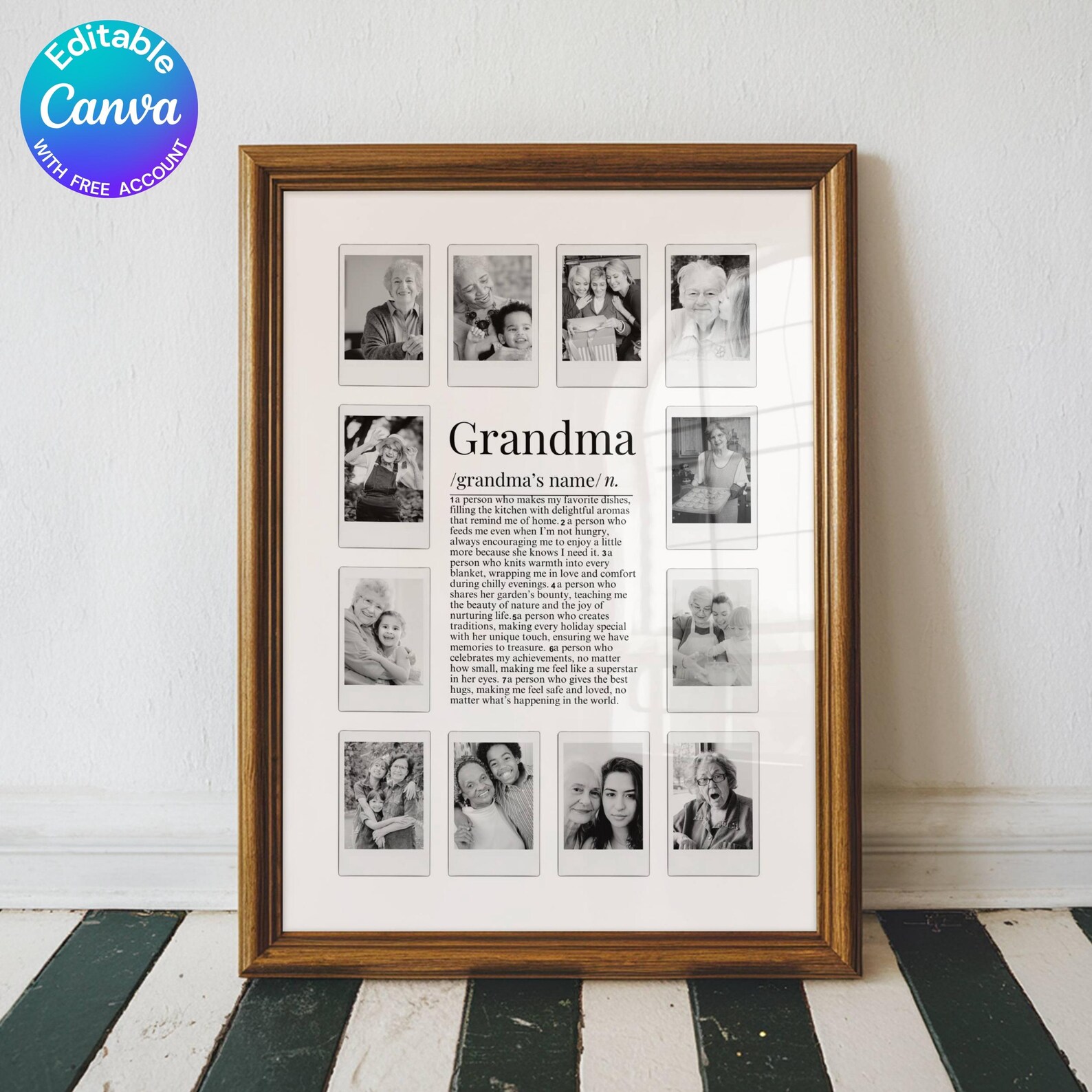 Grandma Definition Template. Customizable & Printable Photo Collage ...
