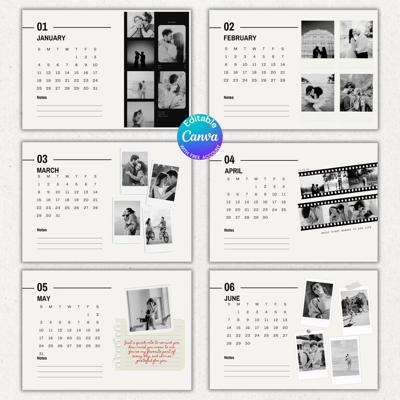 Personalised Anniversary Year Calendar With Photo Valentine Day Gift ...