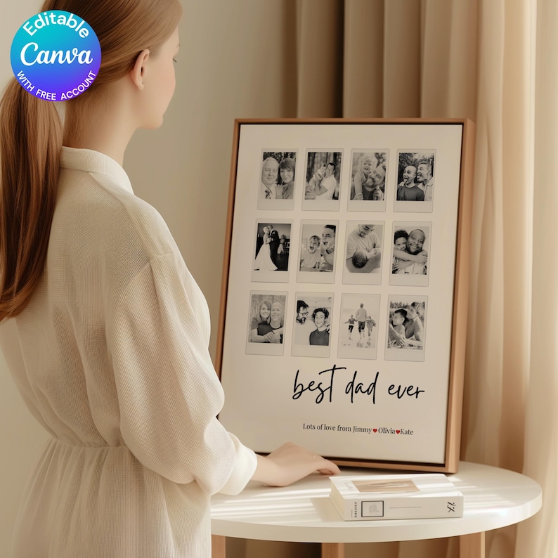 Dad Photo Collage Fathers Day Gift Canva Photo Collage Personalized Dad ...