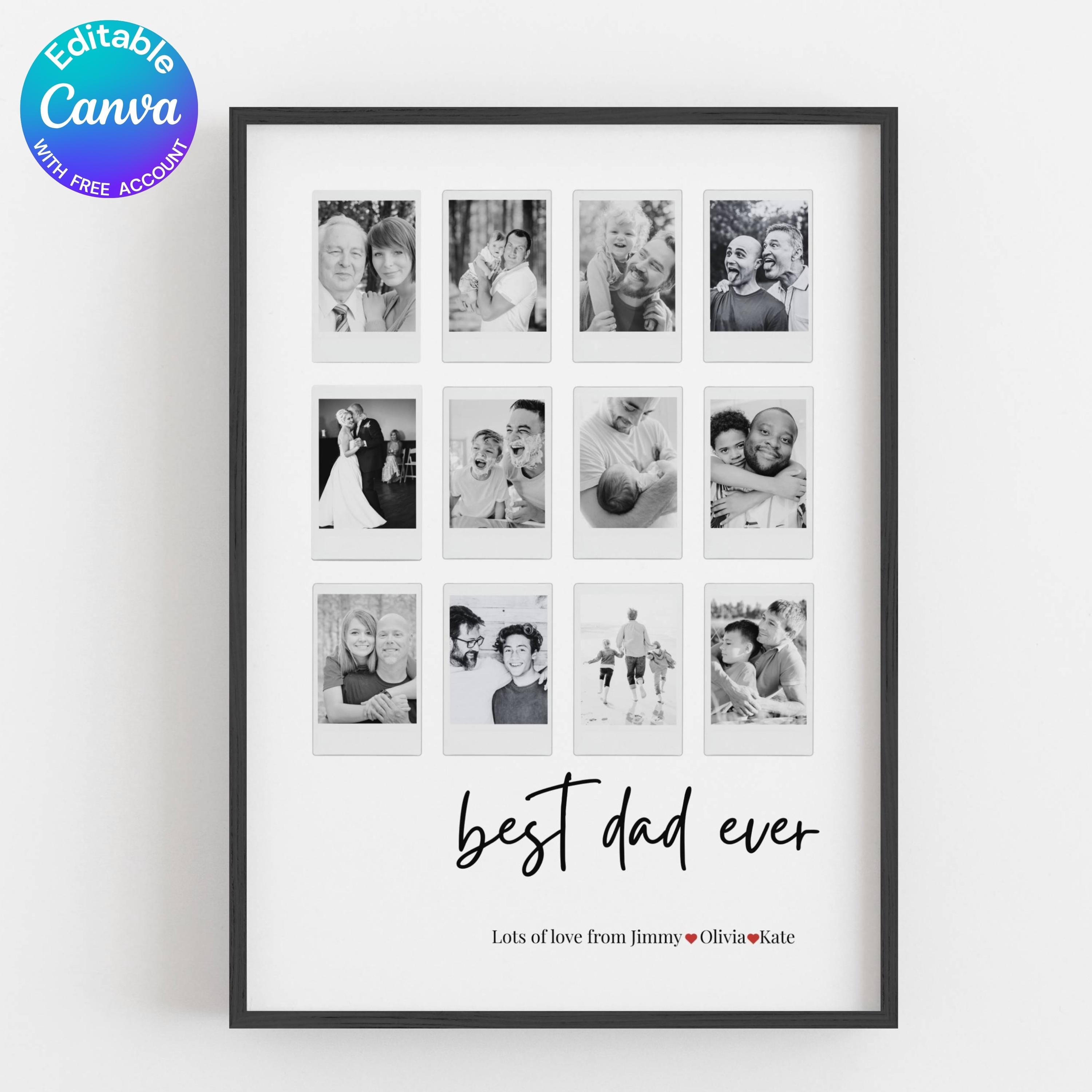 Dad Photo Collage Fathers Day Gift Canva Photo Collage Personalized Dad ...
