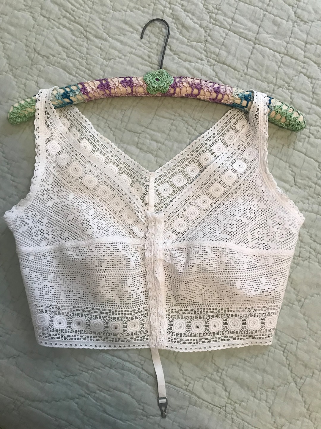 Vintage RARE gossard Brand Brassiere Cotton Crochet Bra 1920s EXCELLENT ...