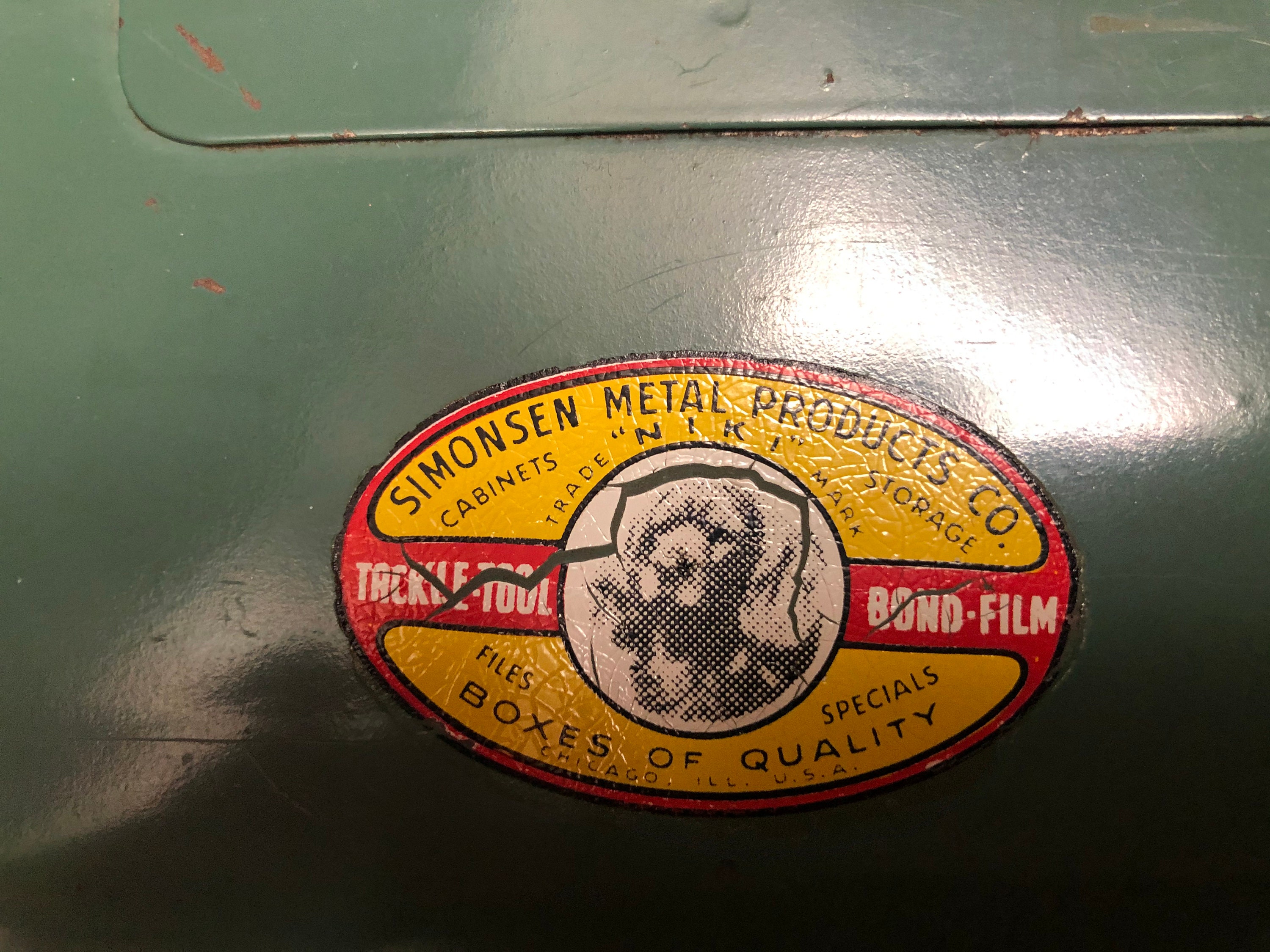 Vintage Simonsen Metal Box With Tray Green - Etsy