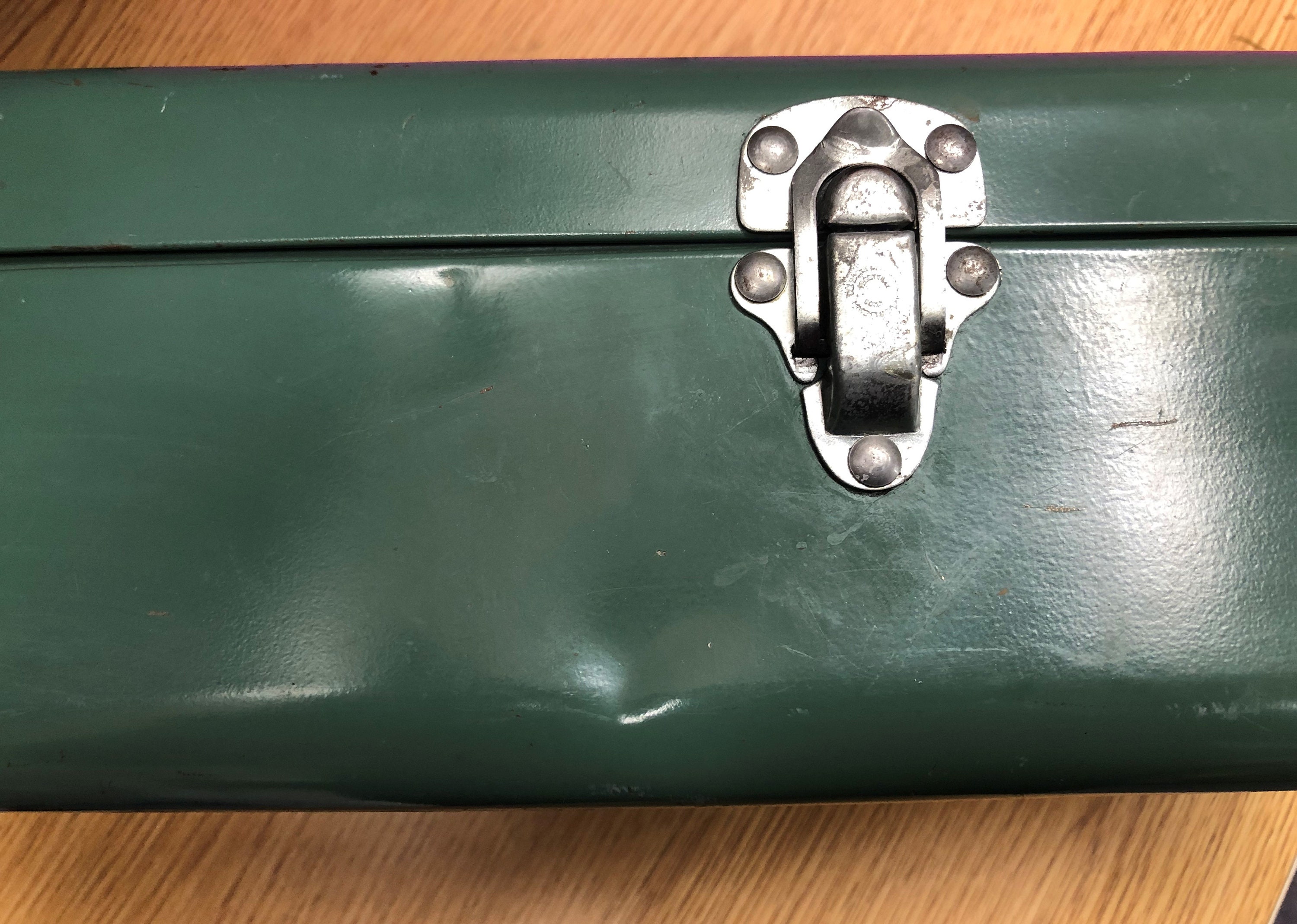 Vintage Simonsen Metal Box With Tray Green - Etsy