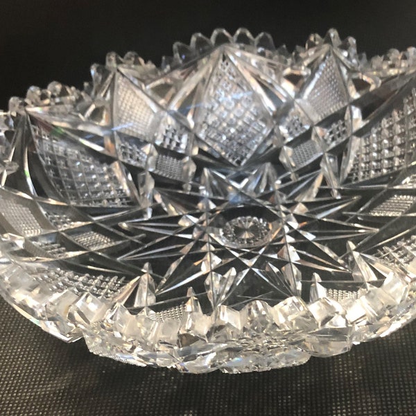 American Cut Crystal Bowl - Etsy