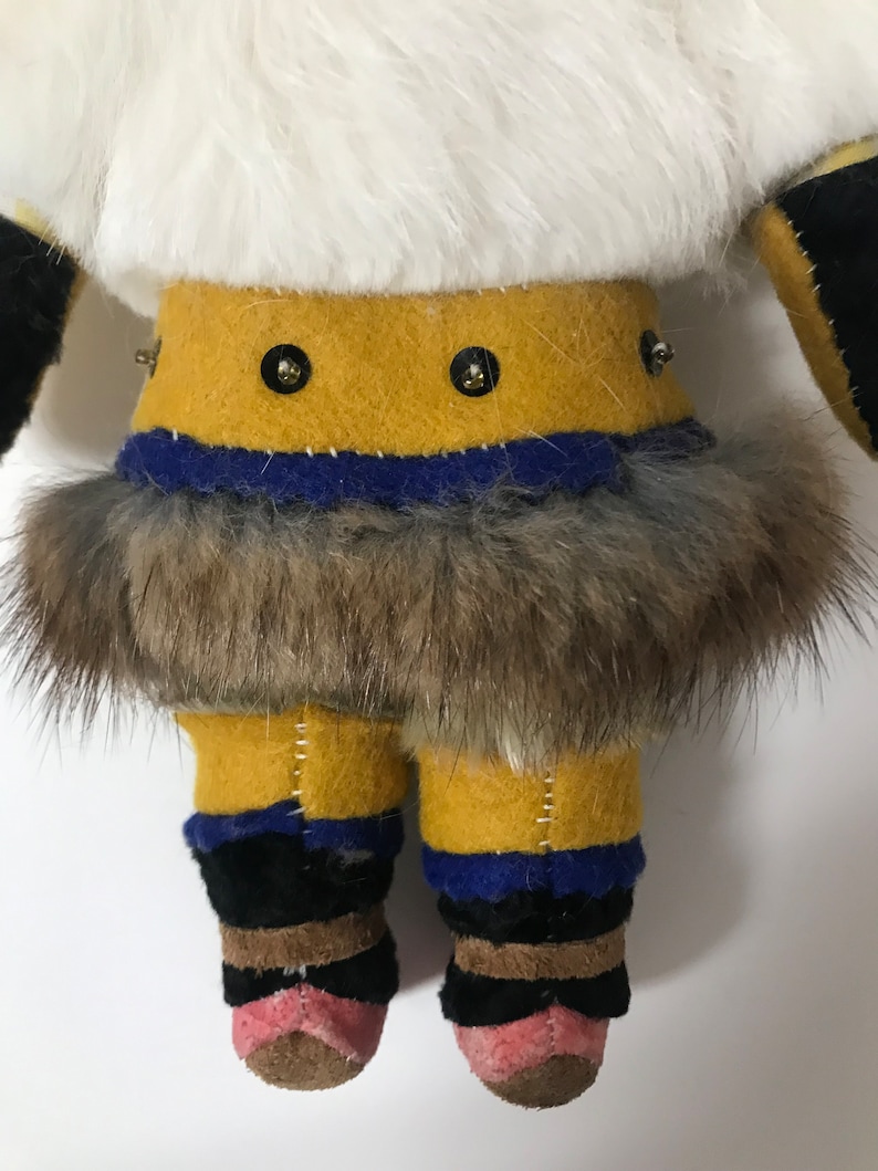 Inuit Eskimo Indigenous Doll WITH TAG Handmade ALASKA Leather & Fur - Etsy