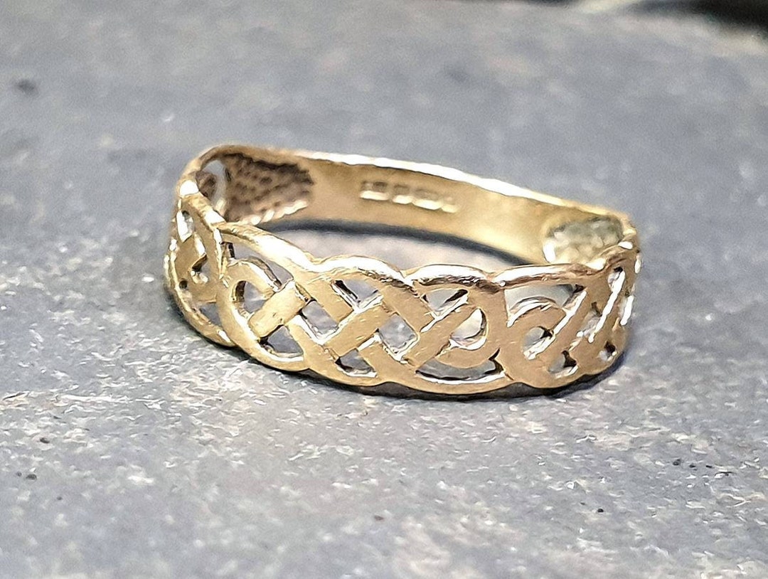 9ct GOLD CELTIC Infinity Knot Ring Hallmarked Uk Size L 1/2 us 6 1g ...