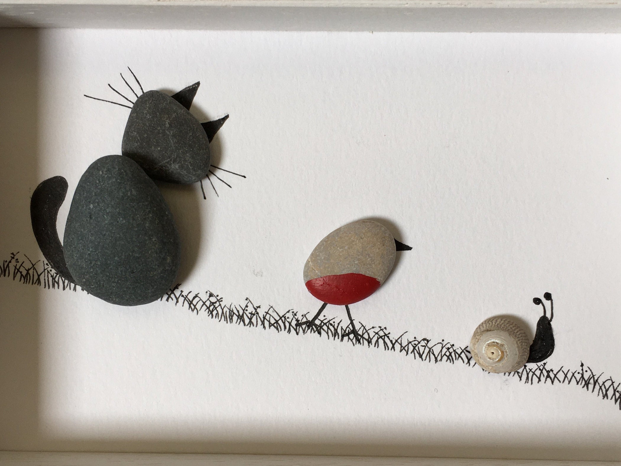 Pebble Pictures Cat Lovers Pebble Art Robin Lovers Pebble - Etsy UK