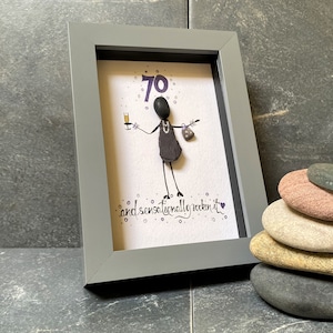 Custom Pebble Art Keepsake for 70th Birthday Celebration - Etsy