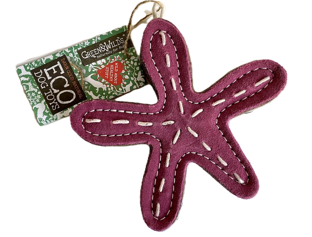 Pink Suede Starfish Dog Toy - Eco-friendly, Durable, Natural Jute Chew ...