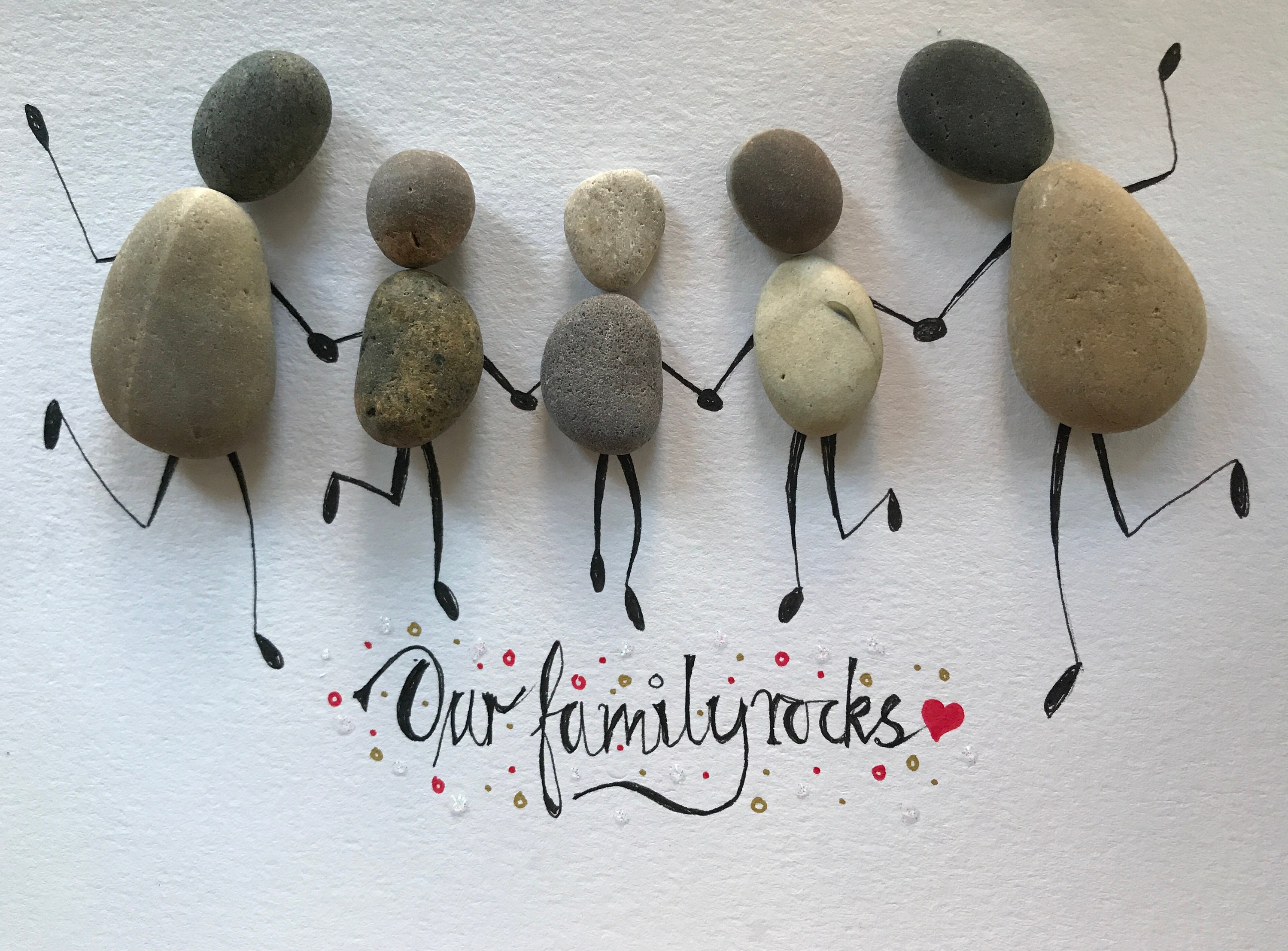 Pebble Family Art Framed Pebble Picture Adoption Present - Etsy UK