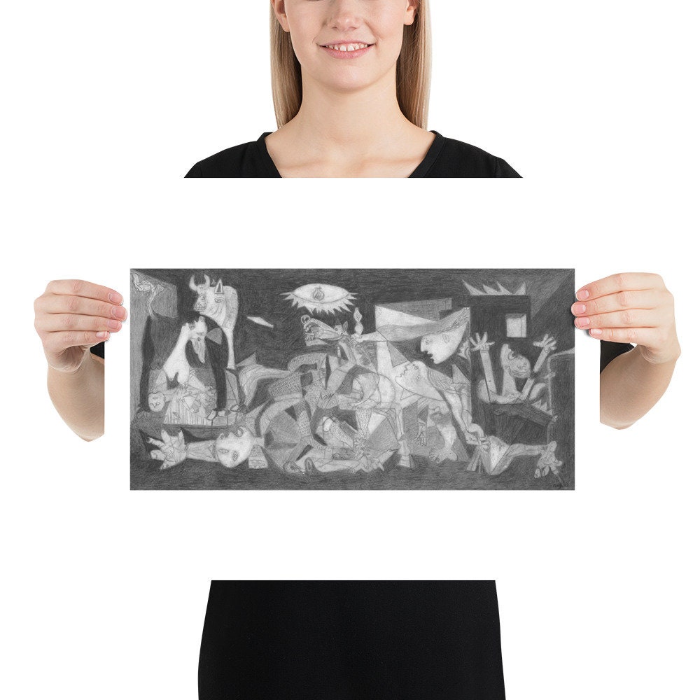 Guernica Art Print Pencil Drawing Art Print Picasso Guernica Poster ...
