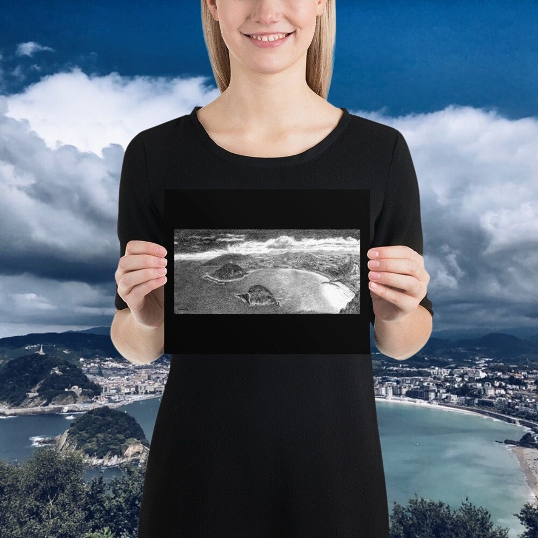 Charcoal Ocean Print Seascape Charcoal Impression Beach Lovers Print ...