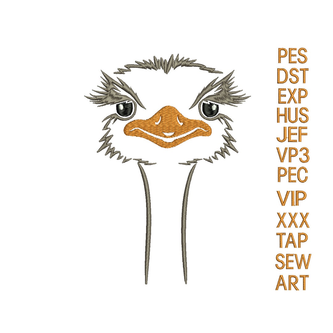 Ostrich Embroidery Design,ostrich Embroidery Pattern,embroidery Animal ...