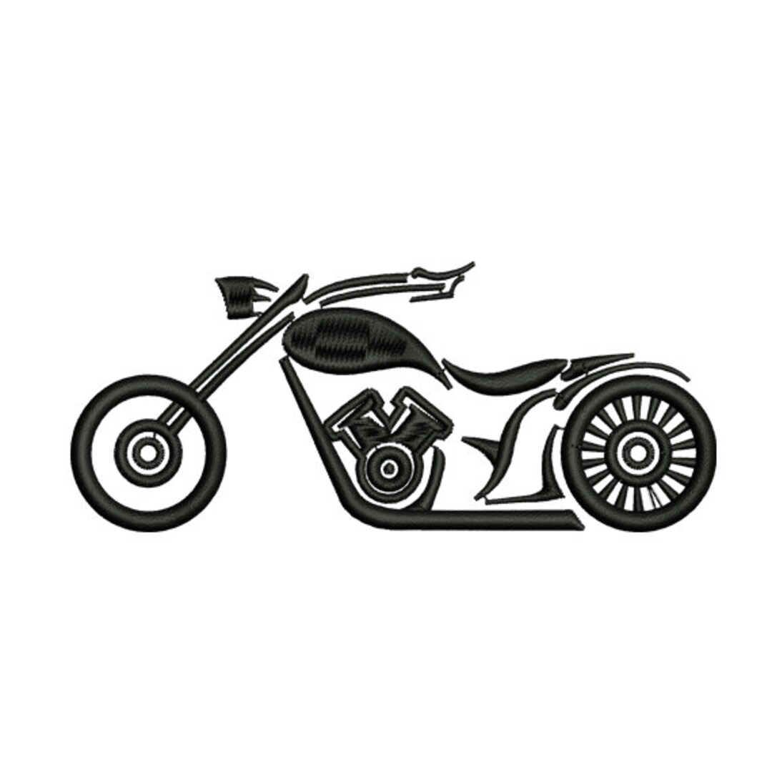Classic Motorcycle Embroidery Design, Motorcycle Embroidery Embroidery ...