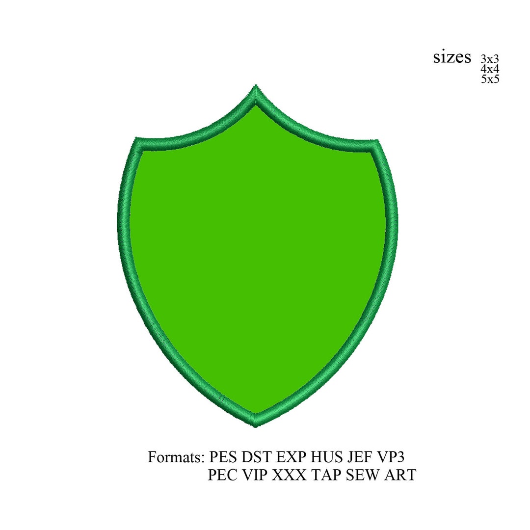 Shield Applique Embroidery Design, Shield Applique Digitized Embroidery ...