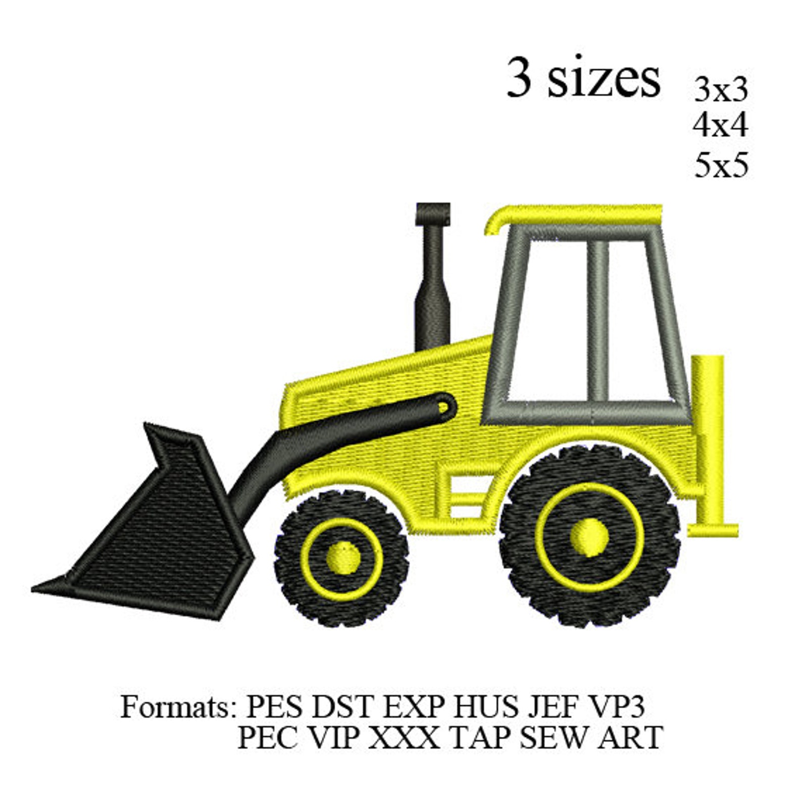 Loader Tractor Embroidery Designbackhoe Embroidery - Etsy