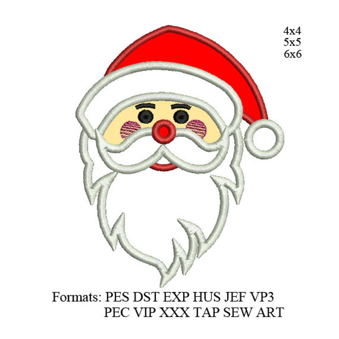 Santa Claus Applique Embroidery Design Christmas Applique Embroidery ...