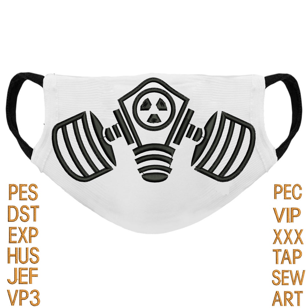 Gas Mask Embroidery Design,gas Face Mask Embroidery,face Mask ...
