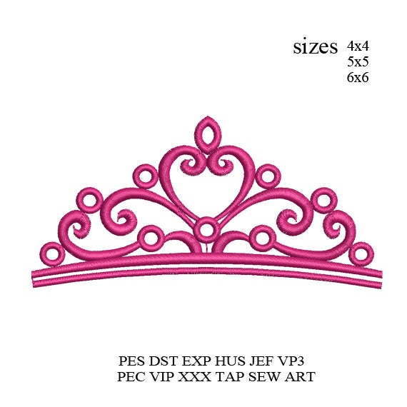 Princess Crown Embroidery designtiara embroidery machine | Etsy