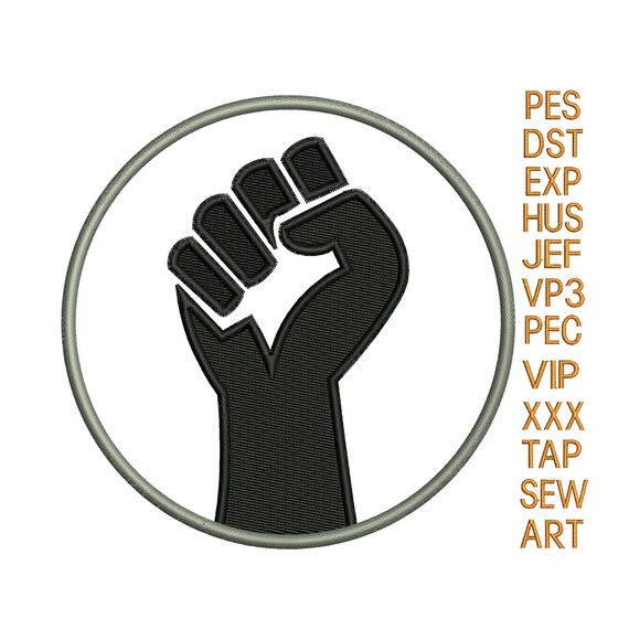 Hand Fist Embroidery Designhand Fist Embroidery | Etsy