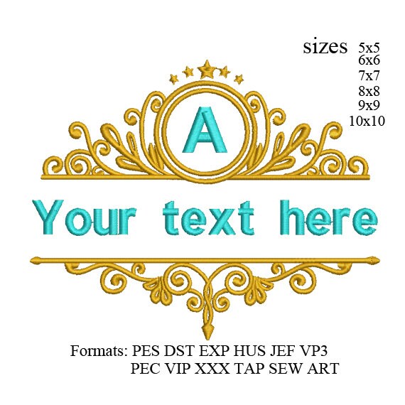 Decorative Frame Elegant Royal Frame Name Border Frame Embroidery ...