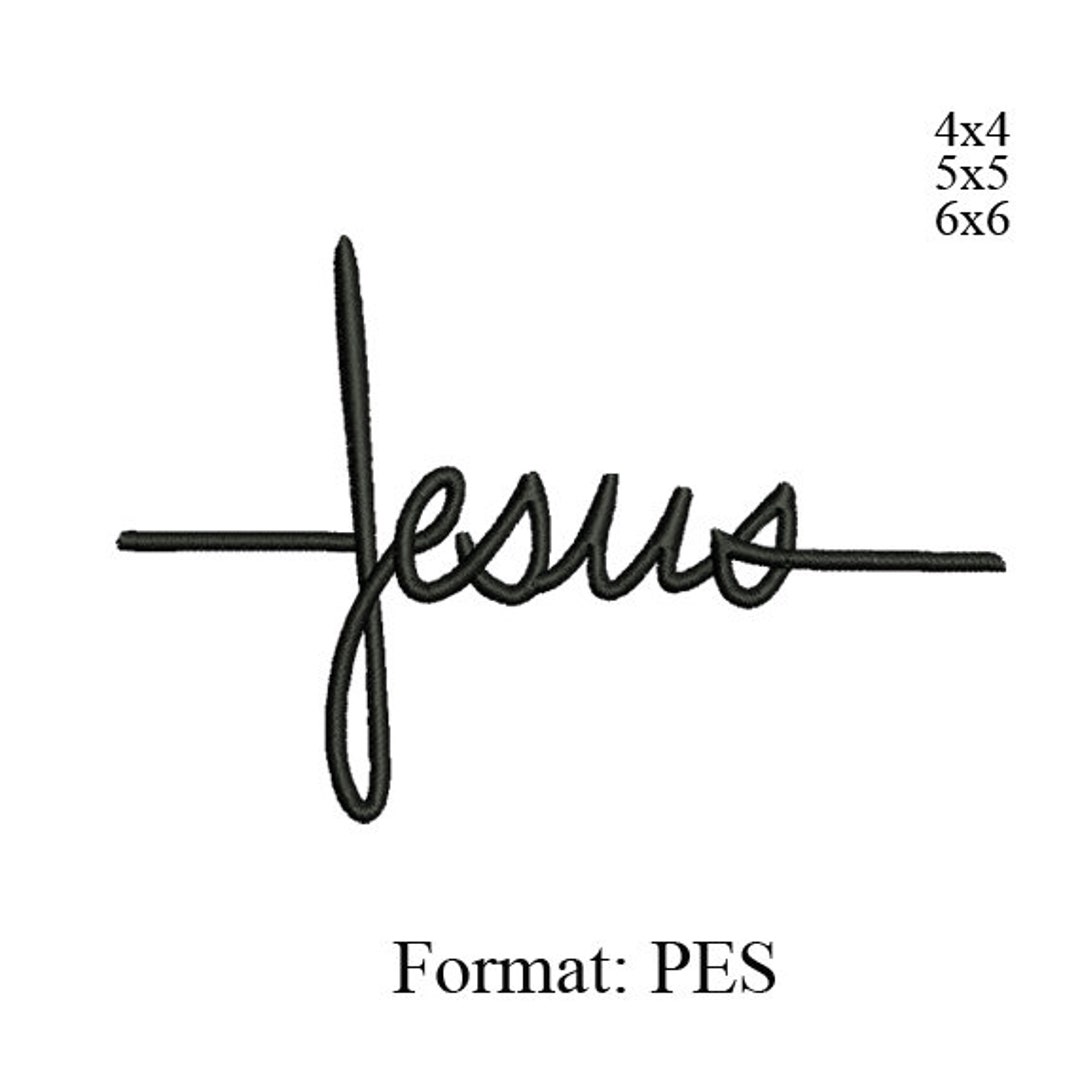 Jesus Name Embroidery Design,jesus Cross Text Embroidery Design, K1162 ...