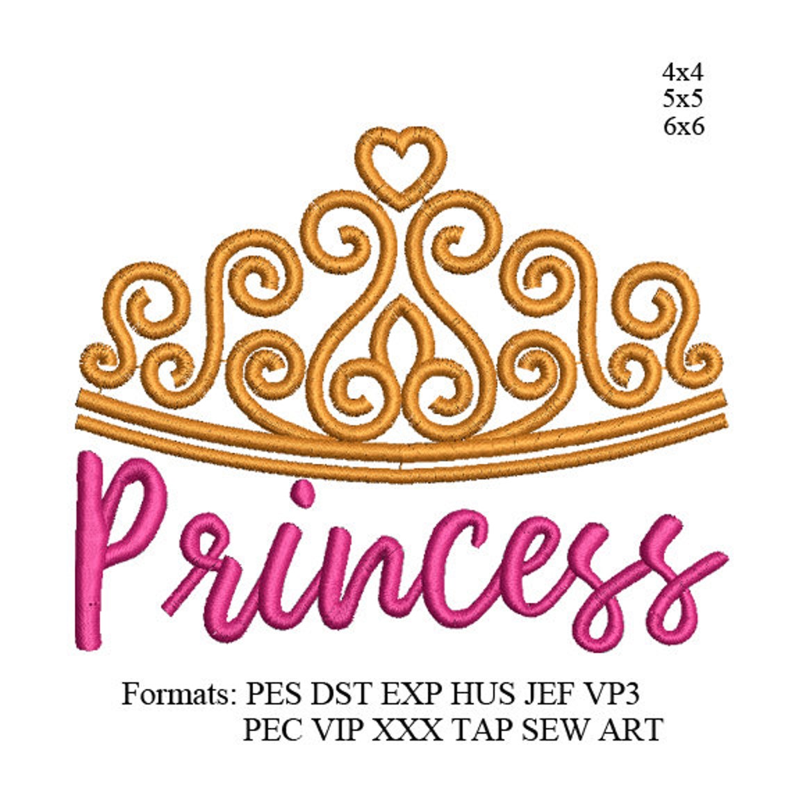 Princess Crown Embroidery Designcrown Embroidery | Etsy