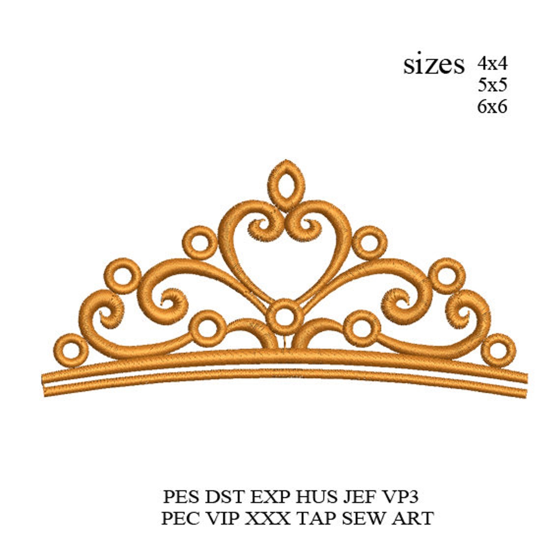 Princess Crown Embroidery designtiara embroidery machine | Etsy