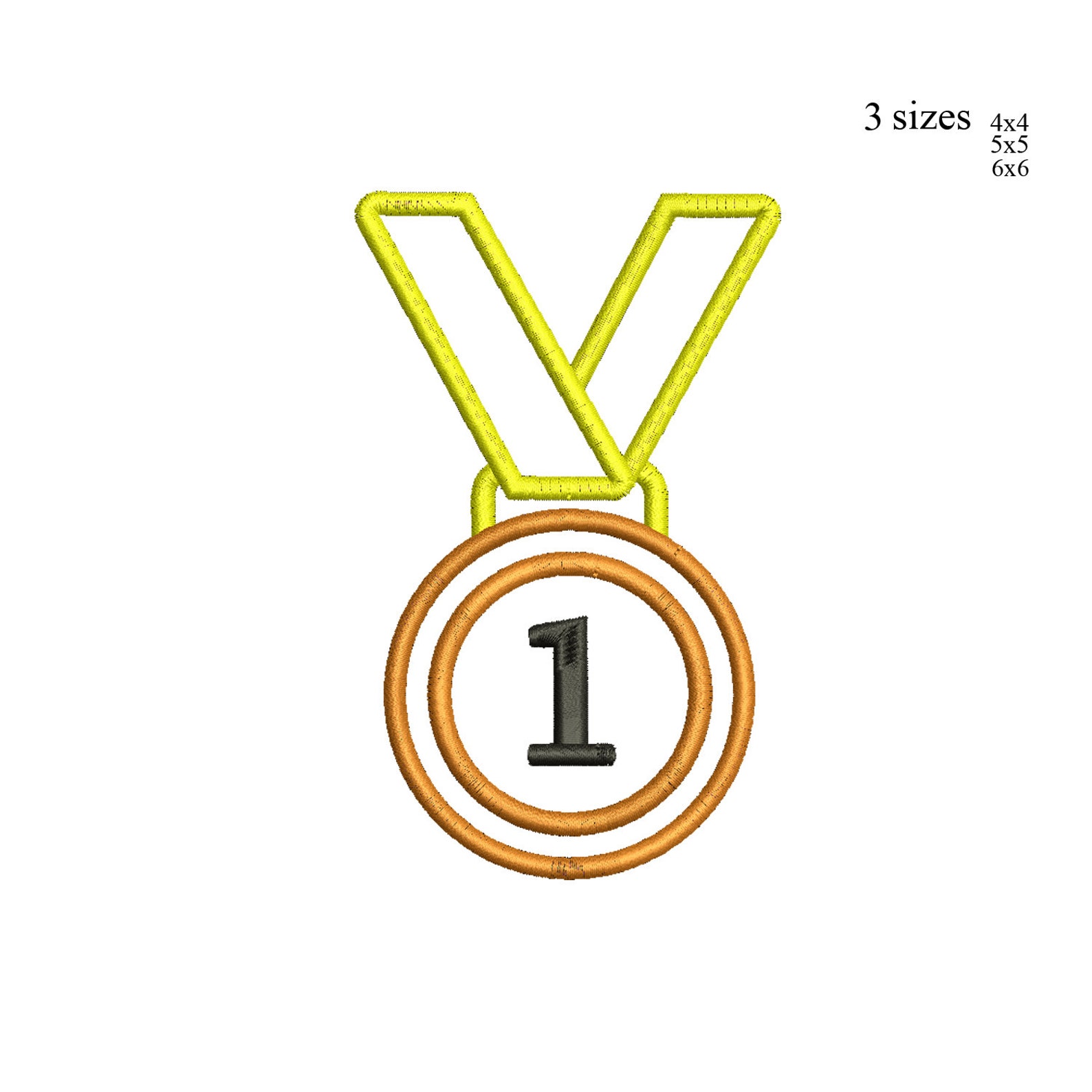 Gold medal applique embroidery design Gold medal applique | Etsy