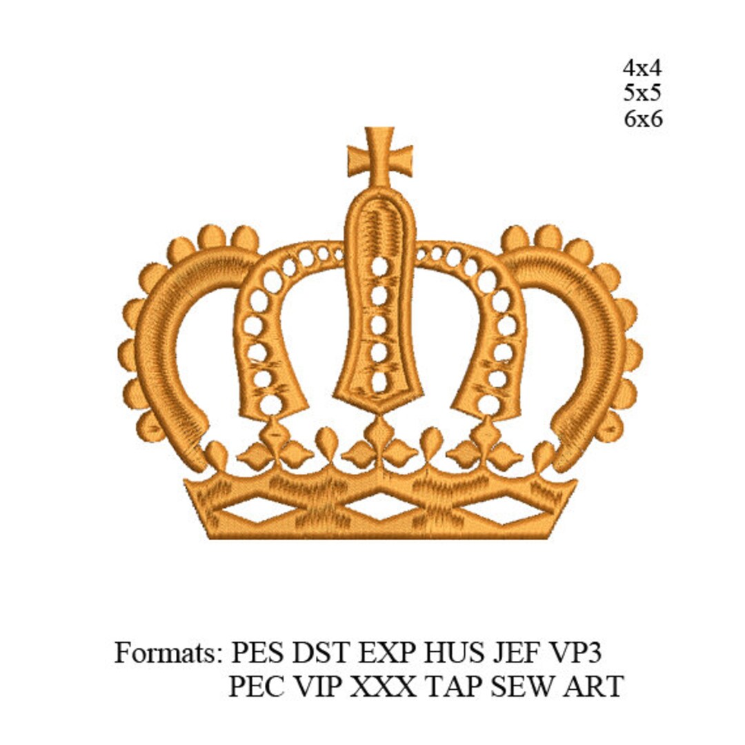Crown Embroidery Design,king Crown Embroidery Pattern,princess Tiara ...