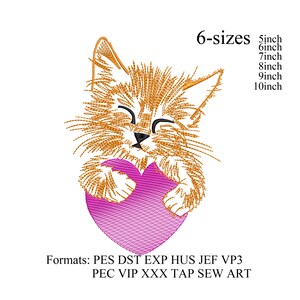 Cat Embroidery Design, Cute Cat Embroidery Machine, Kitten Embroidery ...