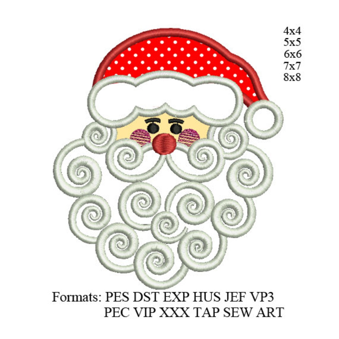 Santa Claus Applique Embroidery Design Christmas Applique Embroidery ...