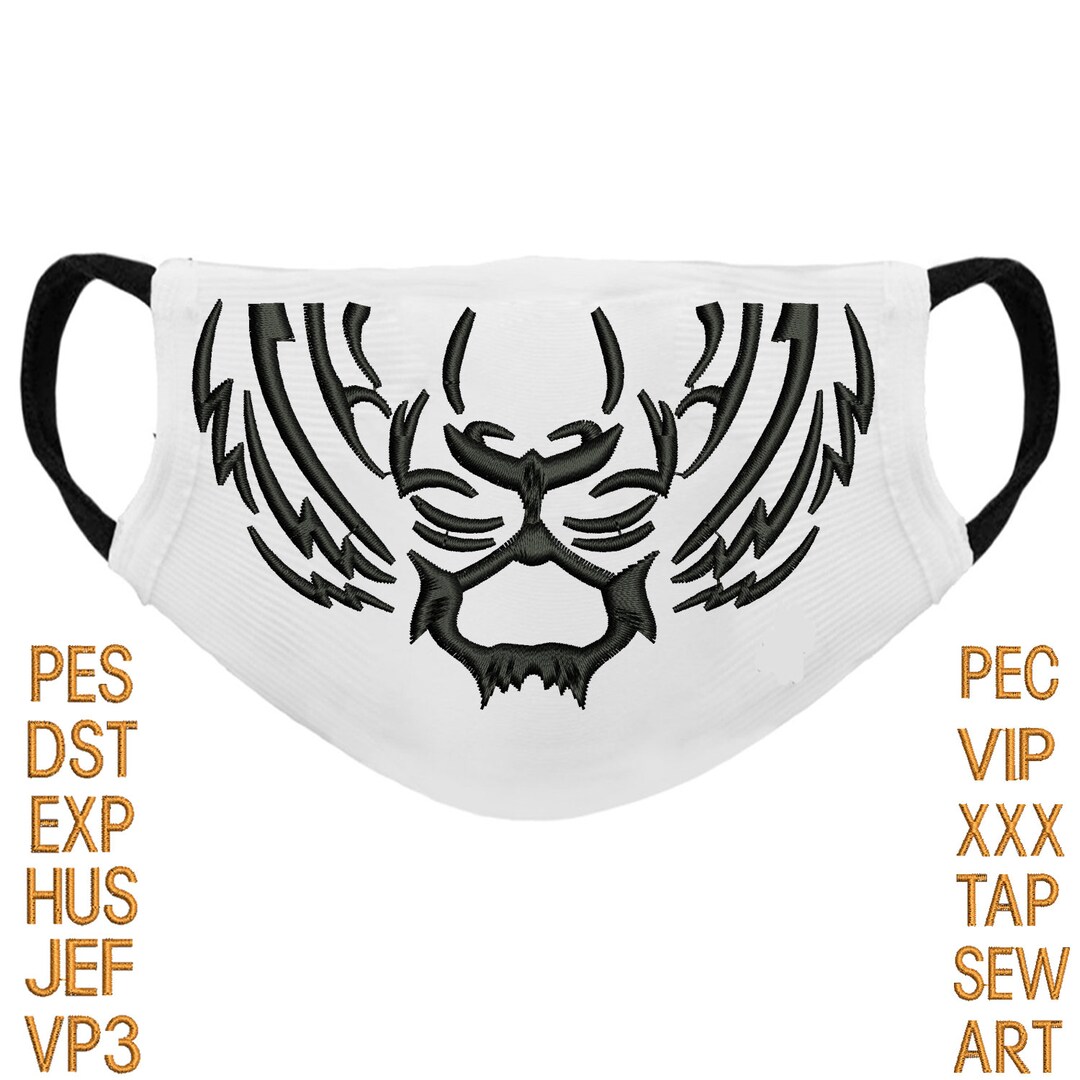 Tiger Face Mask Embroidery Design,tiger Mouth,adults Kids,funny Tiger ...