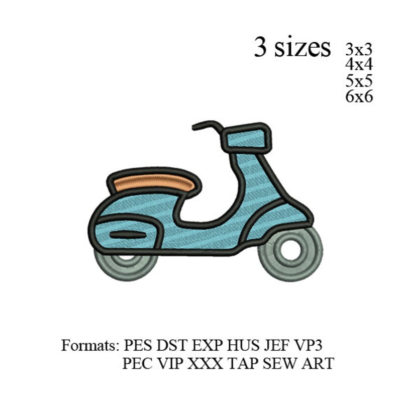 Motorcycle Fill Embroidery Design Motorcycle Embroidery | Etsy